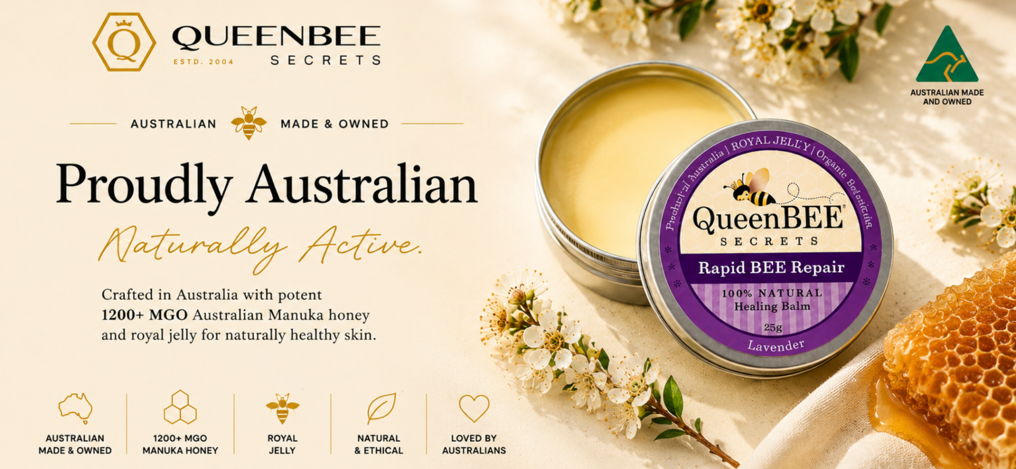 QueenBEE Secrets | Australian Manuka Honey + Royal Jelly Balms ...